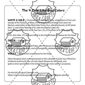 Priest Vestments Paper Doll: Catholic Colors Activity (printable PDF ...
