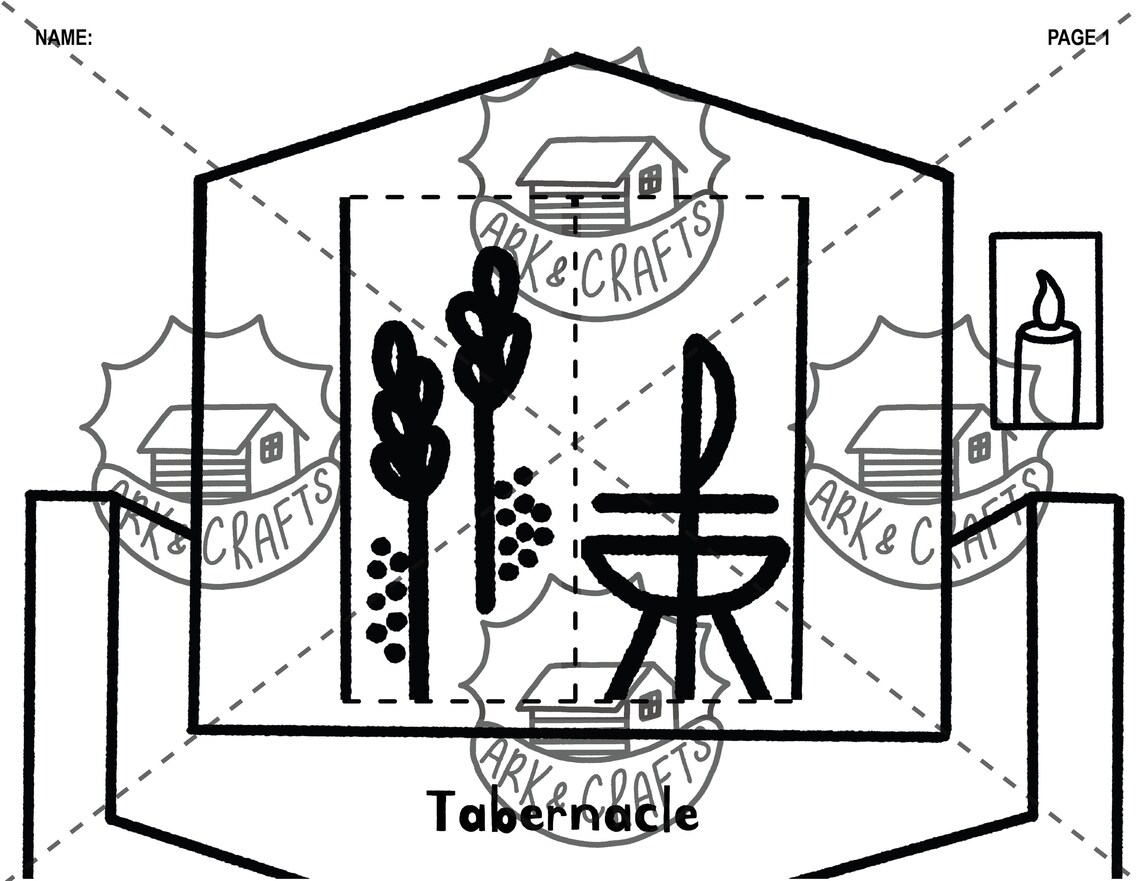 Tabernacle & Eucharist Craft: Print and Color Activity (printable PDF ...