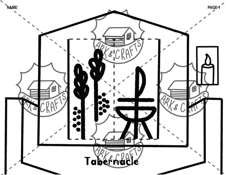 Tabernacle & Eucharist Craft: Print and Color Activity (printable PDF ...