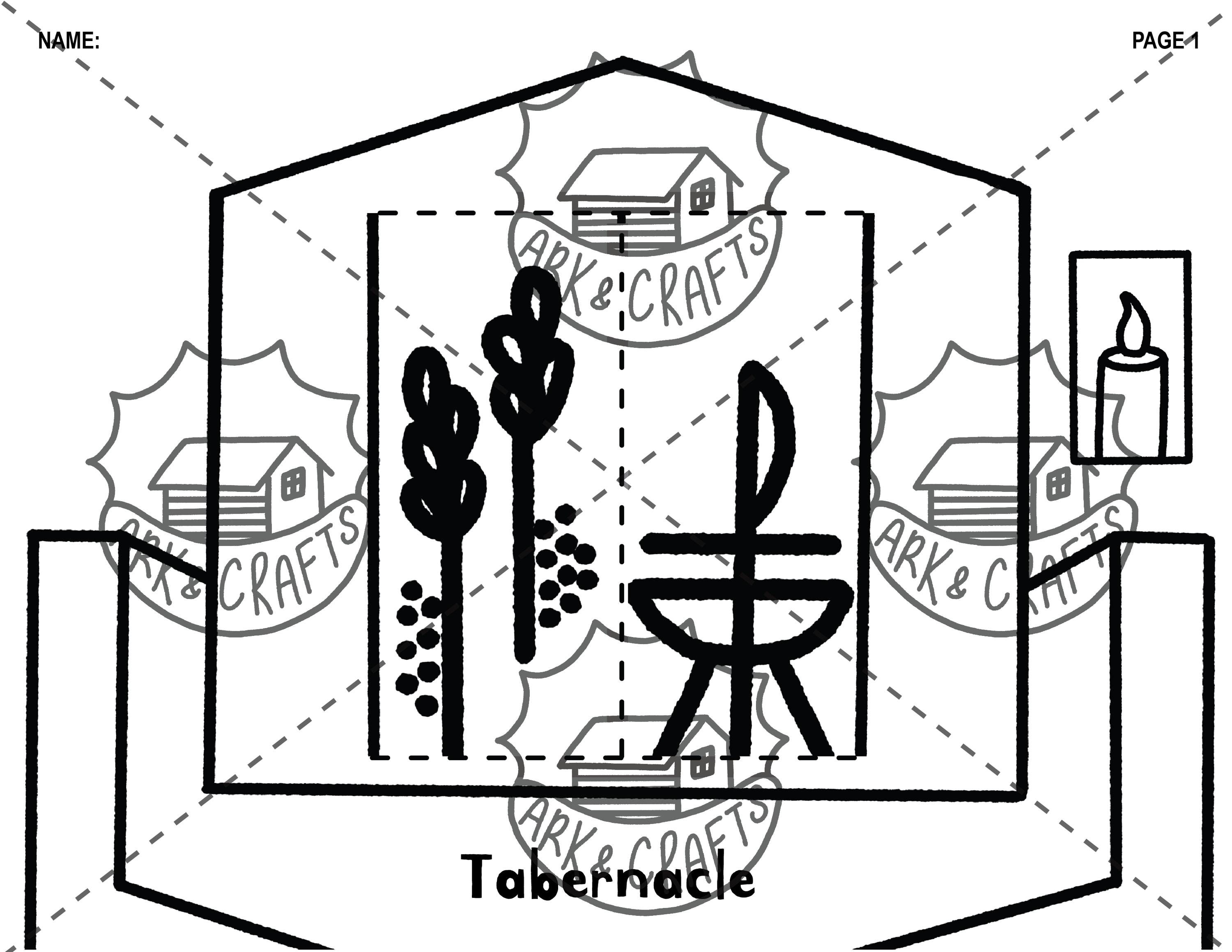 Tabernacle & Eucharist Craft: Print and Color Activity (printable PDF ...