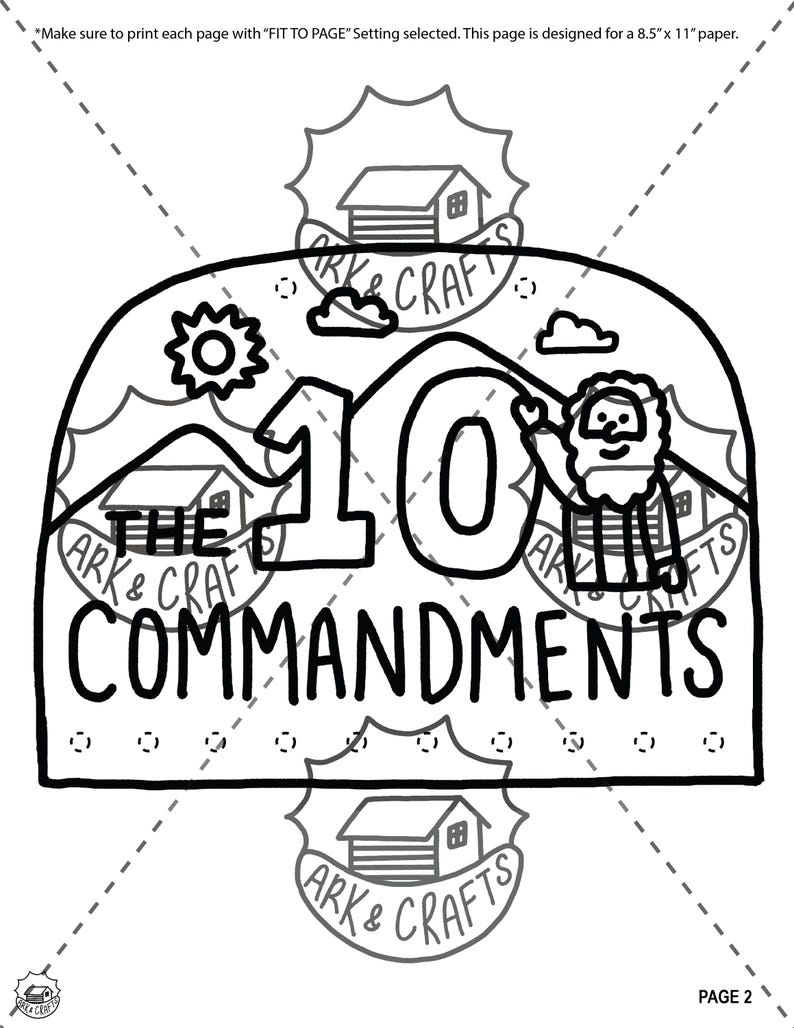 Ten Commandments Craft for Kids: Exodus Bible Lesson (printable PDF) - Etsy