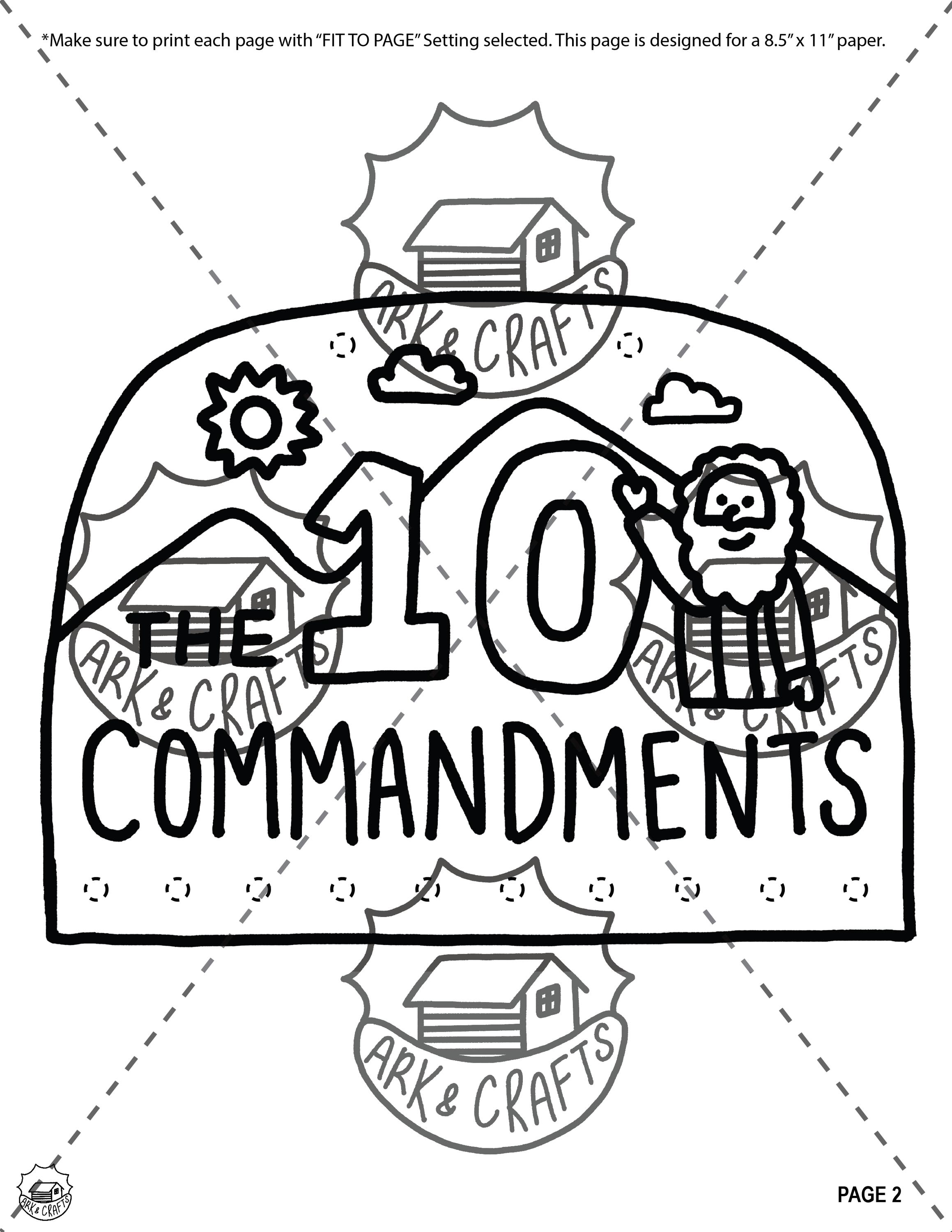 Exodus Ten Commandments for Kids, Print and Color, Religious Education ...