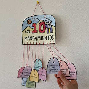 Spanish Ten Commandments Craft for Kids: Catholic Education (printable ...