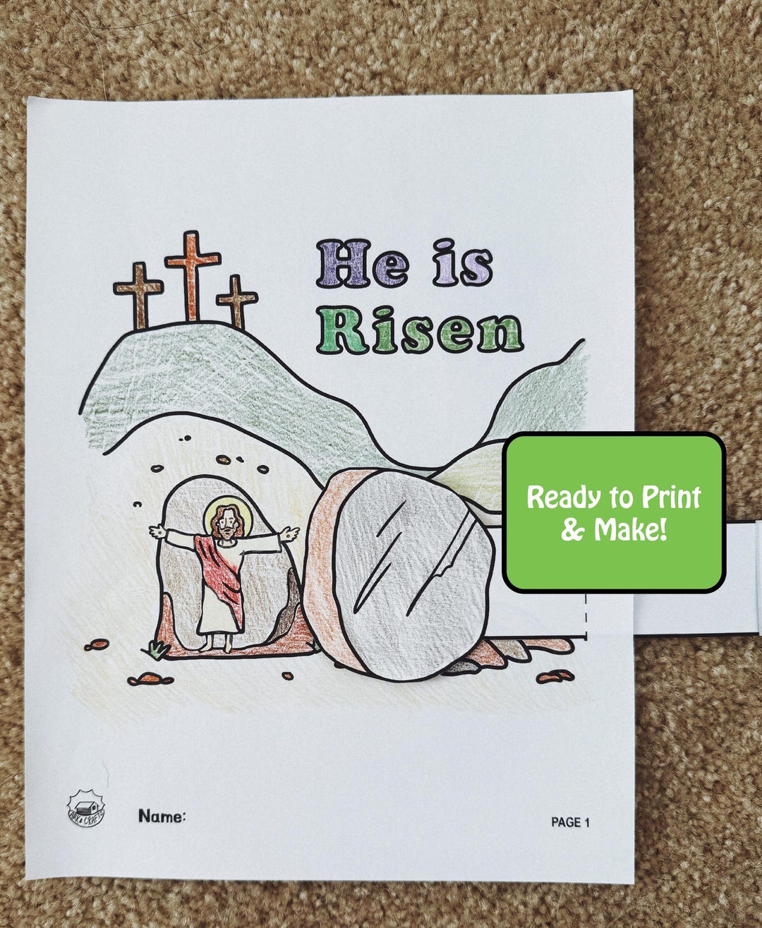 Easter Resurrection Craft: Jesus Tomb Activity, Print & Color ...