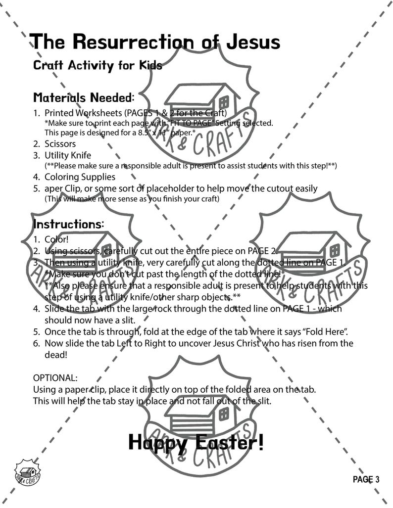 Easter Resurrection Craft: Jesus Tomb Activity, Print & Color ...