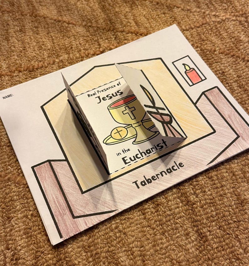Tabernacle & Eucharist Craft: Print and Color Activity (printable PDF ...