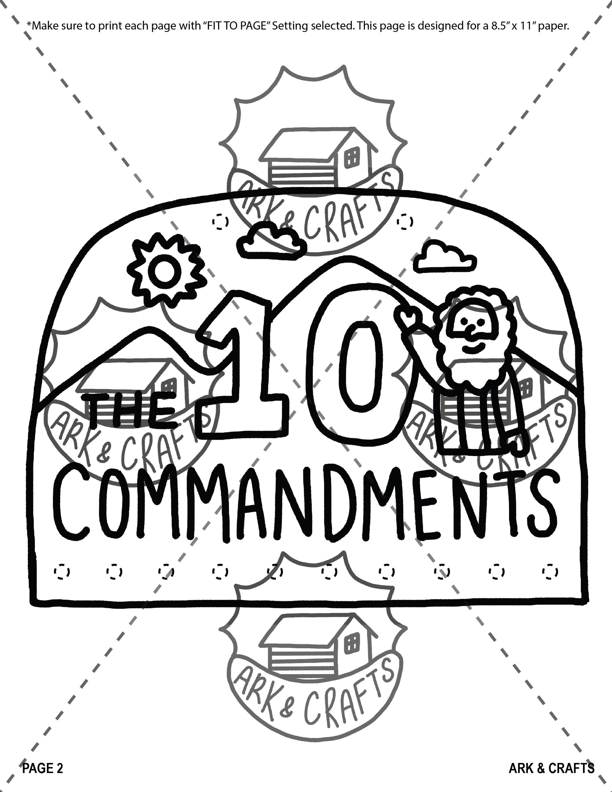 Ten Commandments Activity for Kids, Print Worksheet and Color ...