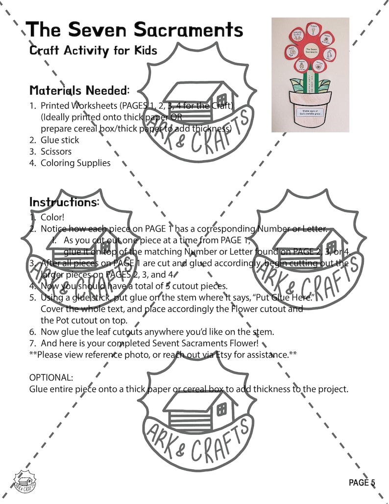 Seven Sacraments Activity for Kids, Print Worksheet and Color ...