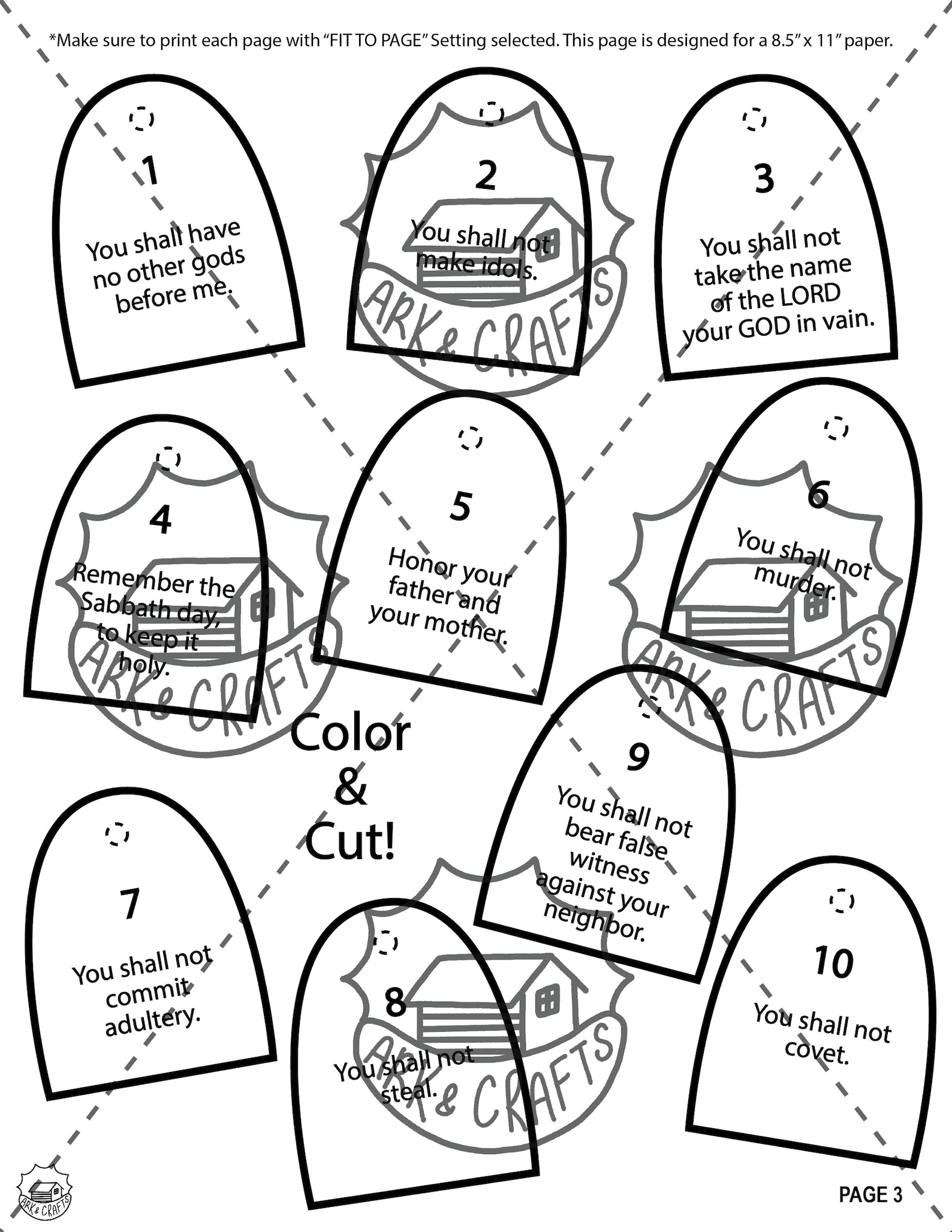 Exodus Ten Commandments for Kids, Print and Color, Religious Education ...