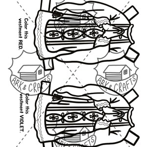 Priest Vestments Paper Doll: Catholic Colors Activity (printable PDF ...