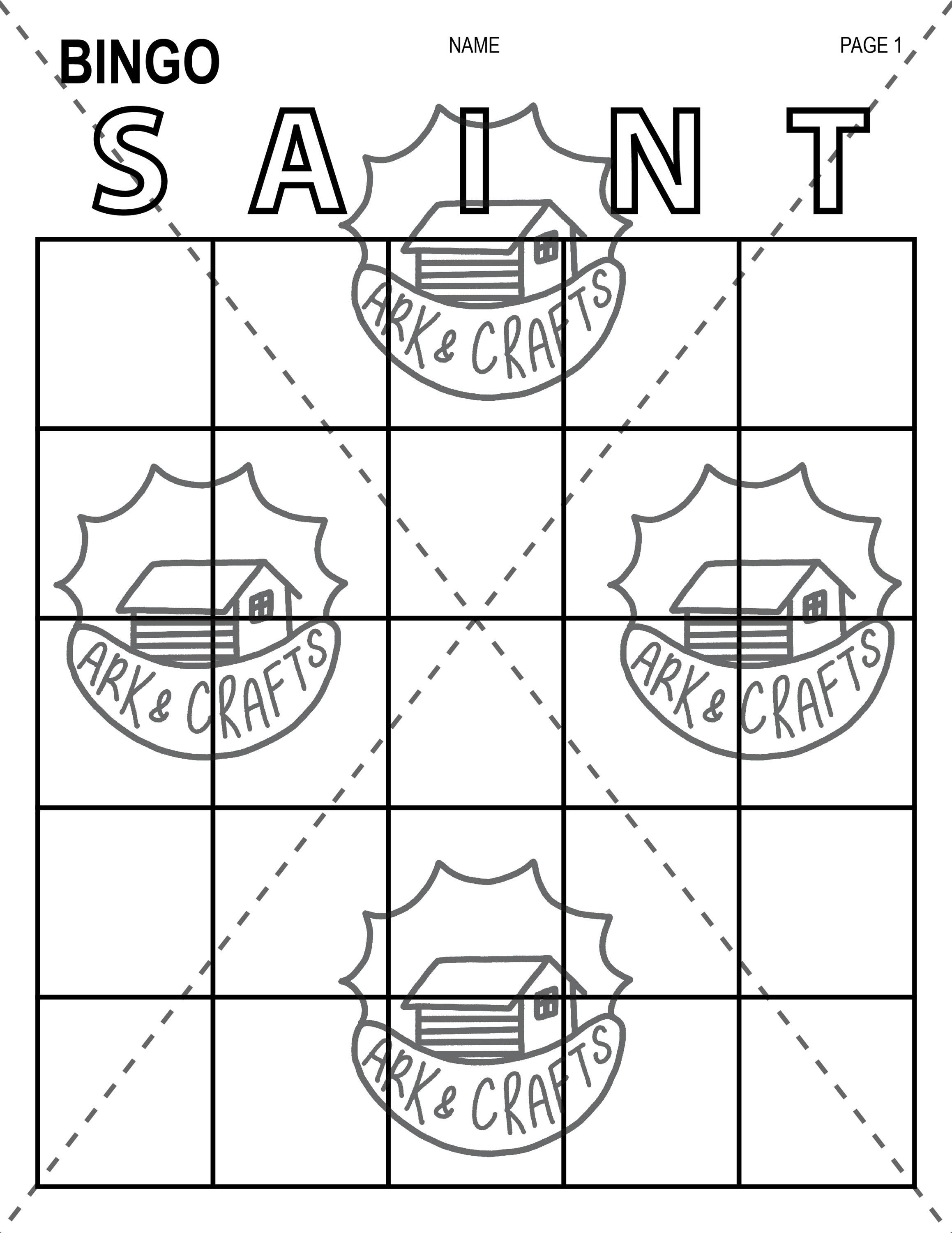 Saint Bingo Activity for Kids, Printable Cards to Color for Fun ...