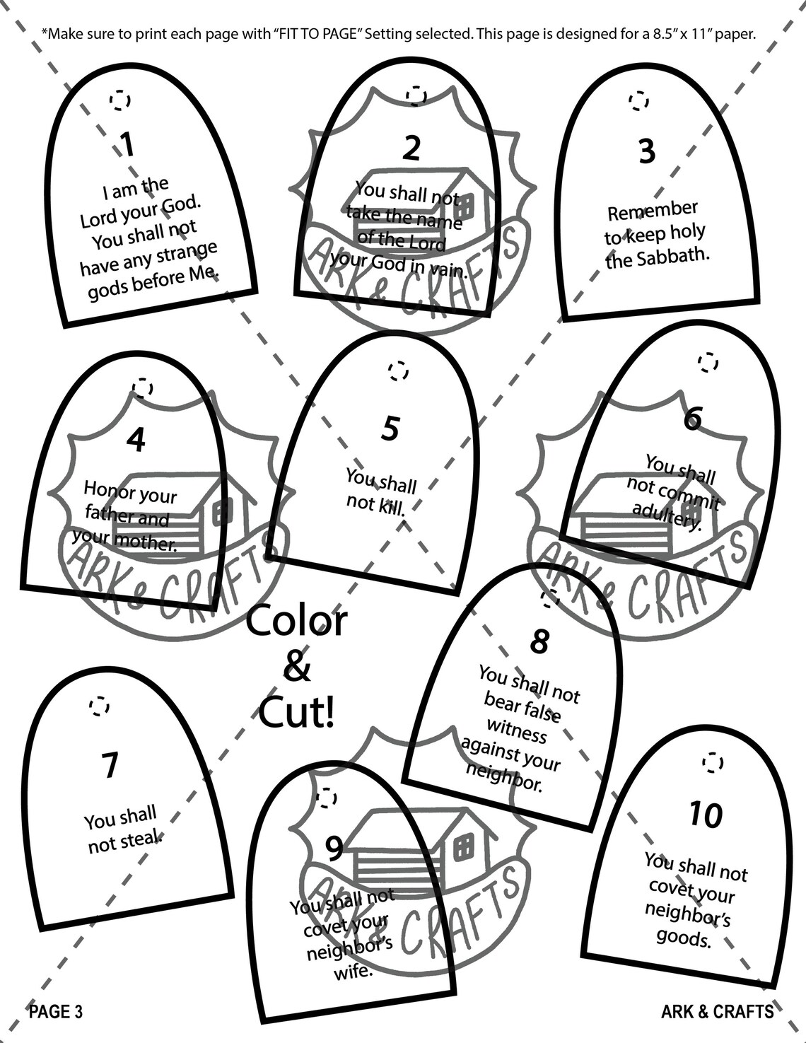 Ten Commandments Craft: Catholic Church Activity, Moses, Bible ...
