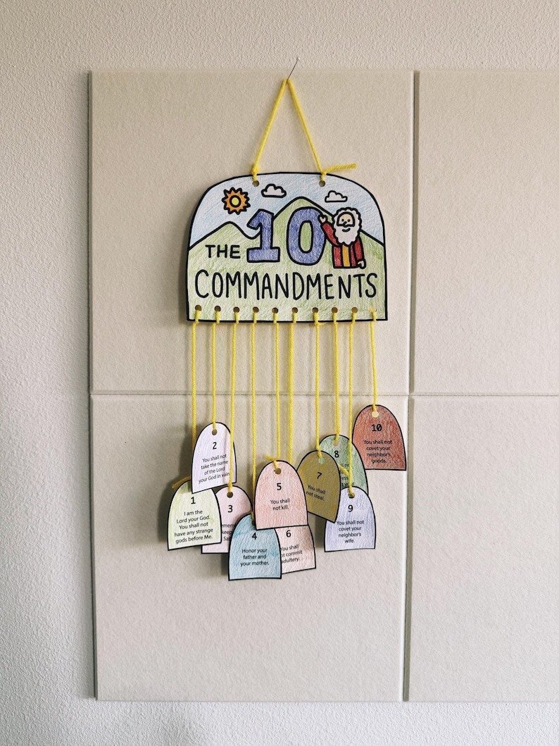 Ten Commandments Activity for Kids, Print Worksheet and Color ...