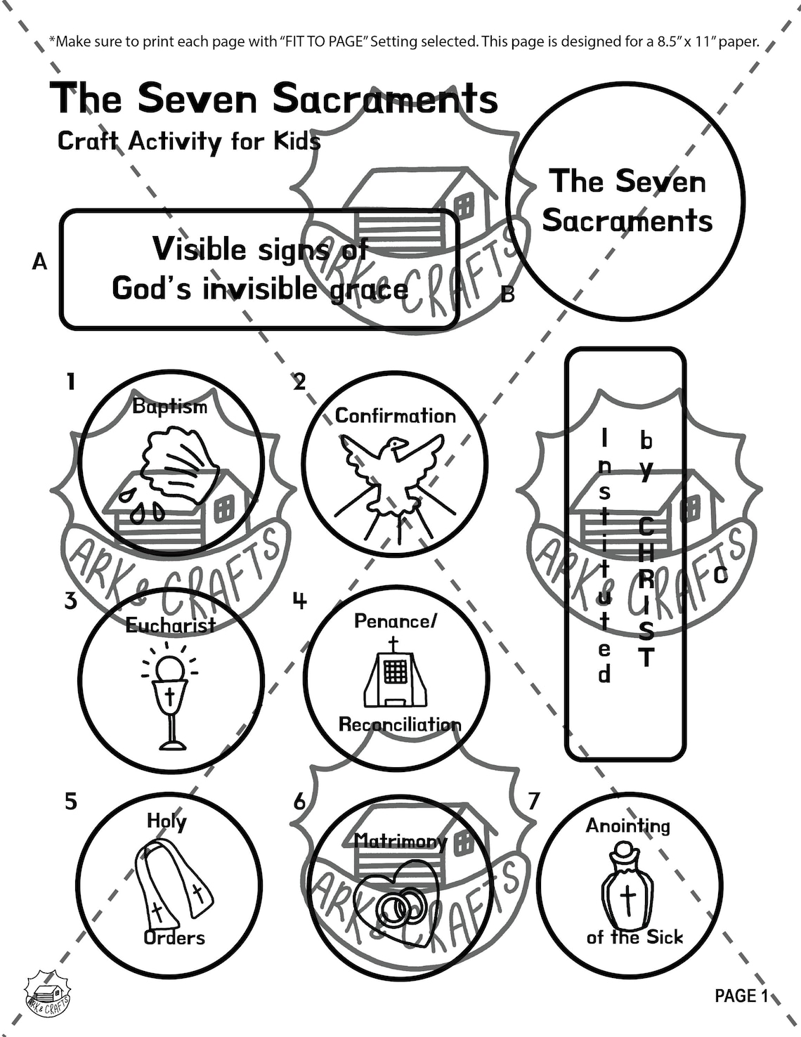 Seven Sacraments Activity for Kids, Print Worksheet and Color ...