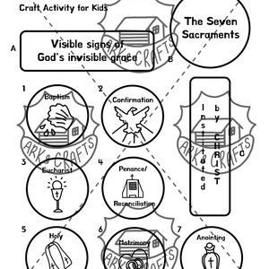 Seven Sacraments Craft: Catholic Religious Education Activity ...