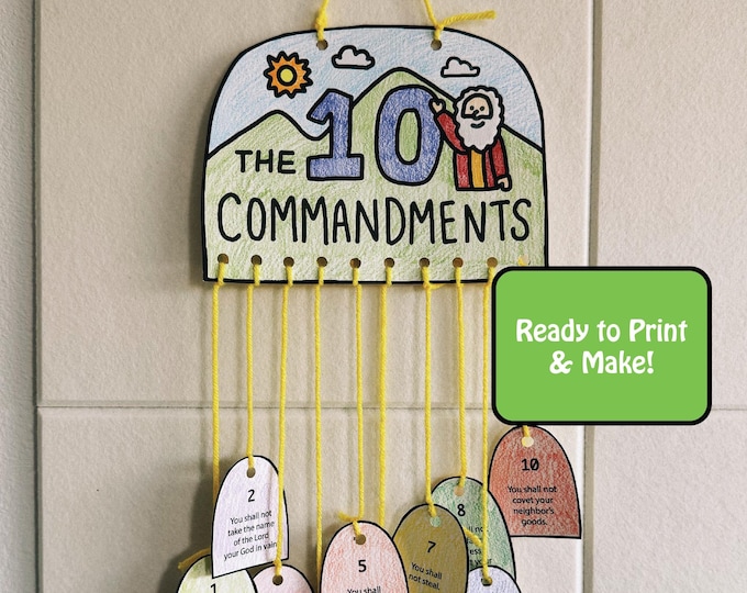 10 Commandments Printable Activity Sheet and Print. Digital Catholic ...