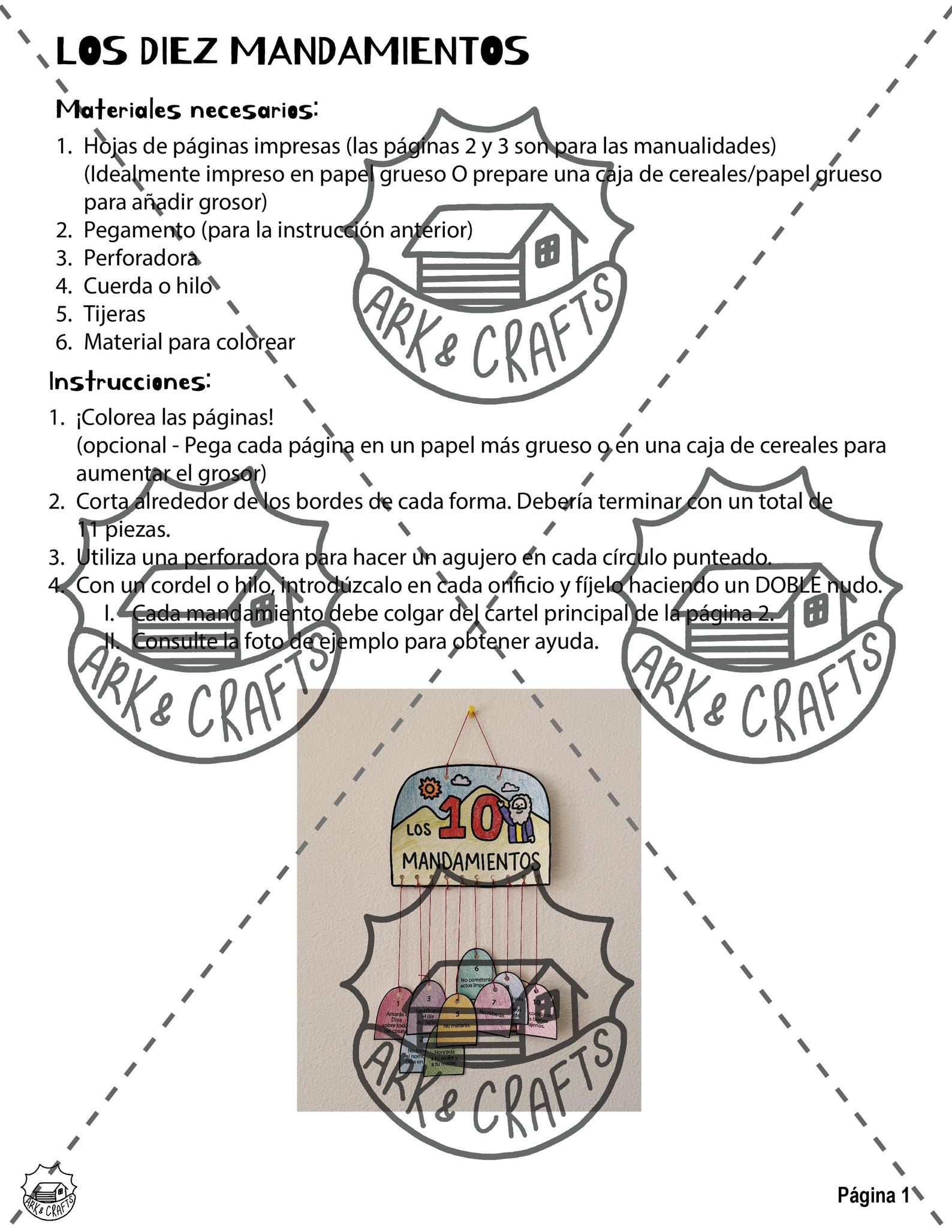 Spanish Ten Commandments Craft for Kids: Catholic Education (printable ...