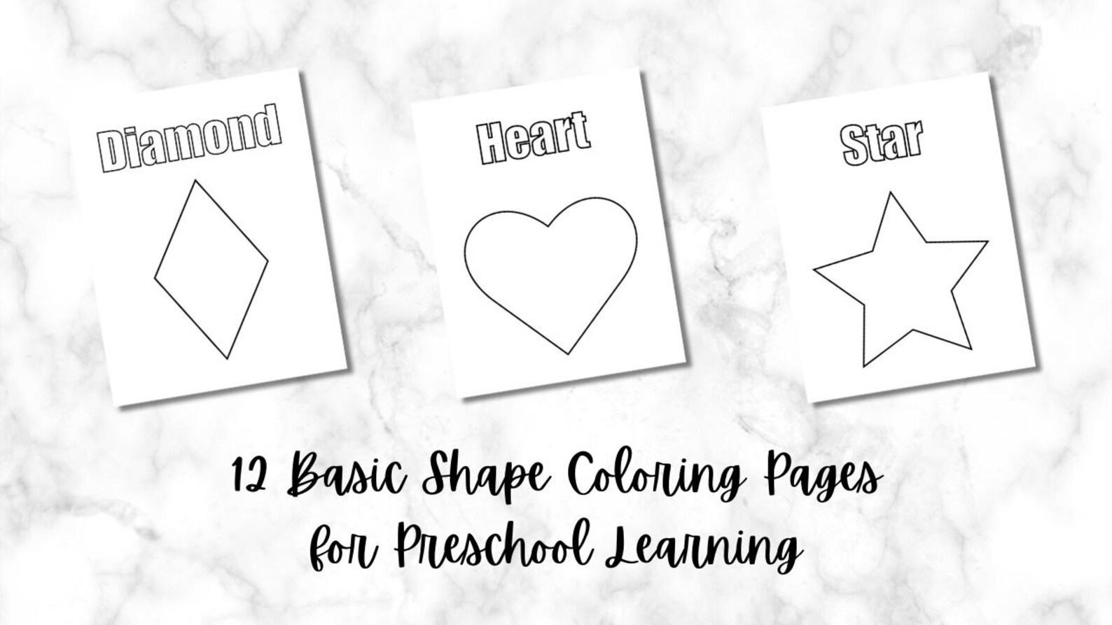 12 Basic Shape Coloring Pages for Preschool Learning, Printable ...
