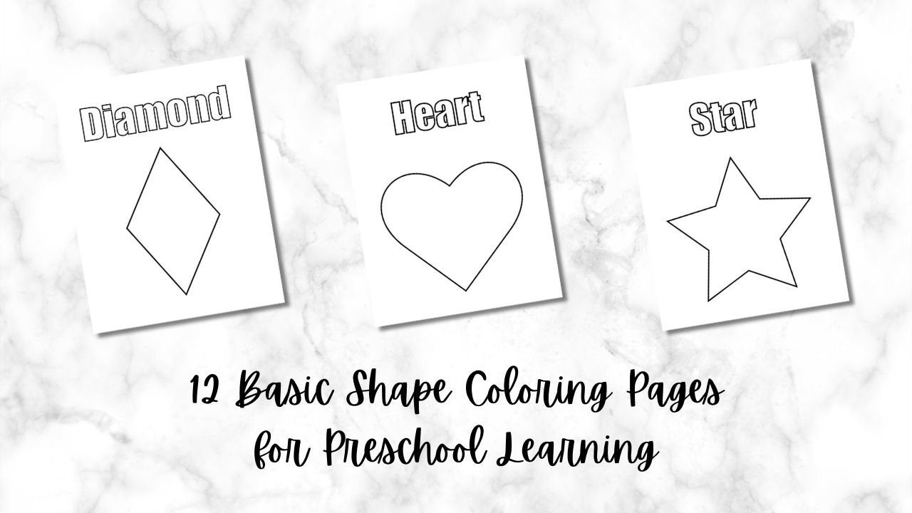 12 Basic Shape Coloring Pages for Preschool Learning, Printable ...