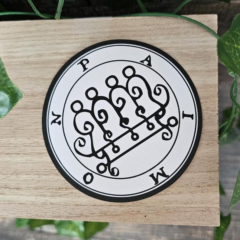 Paimon Goetia Sigil Sticker, 72 Occult Grimoire Symbols, Black Magic ...