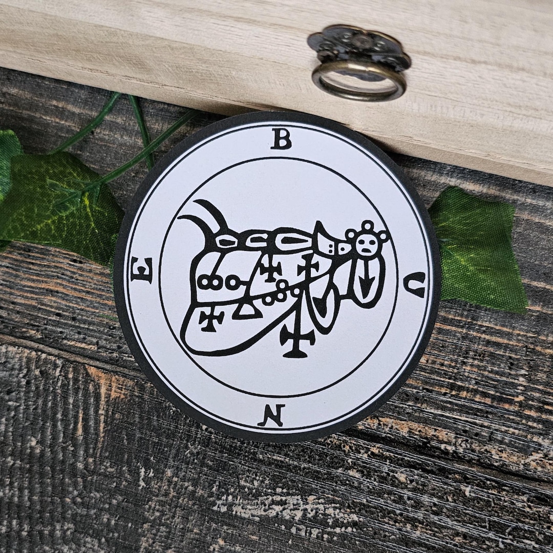 Bune Goetia Sigil Sticker, 72 Occult Grimoire Symbols, Black Magic ...