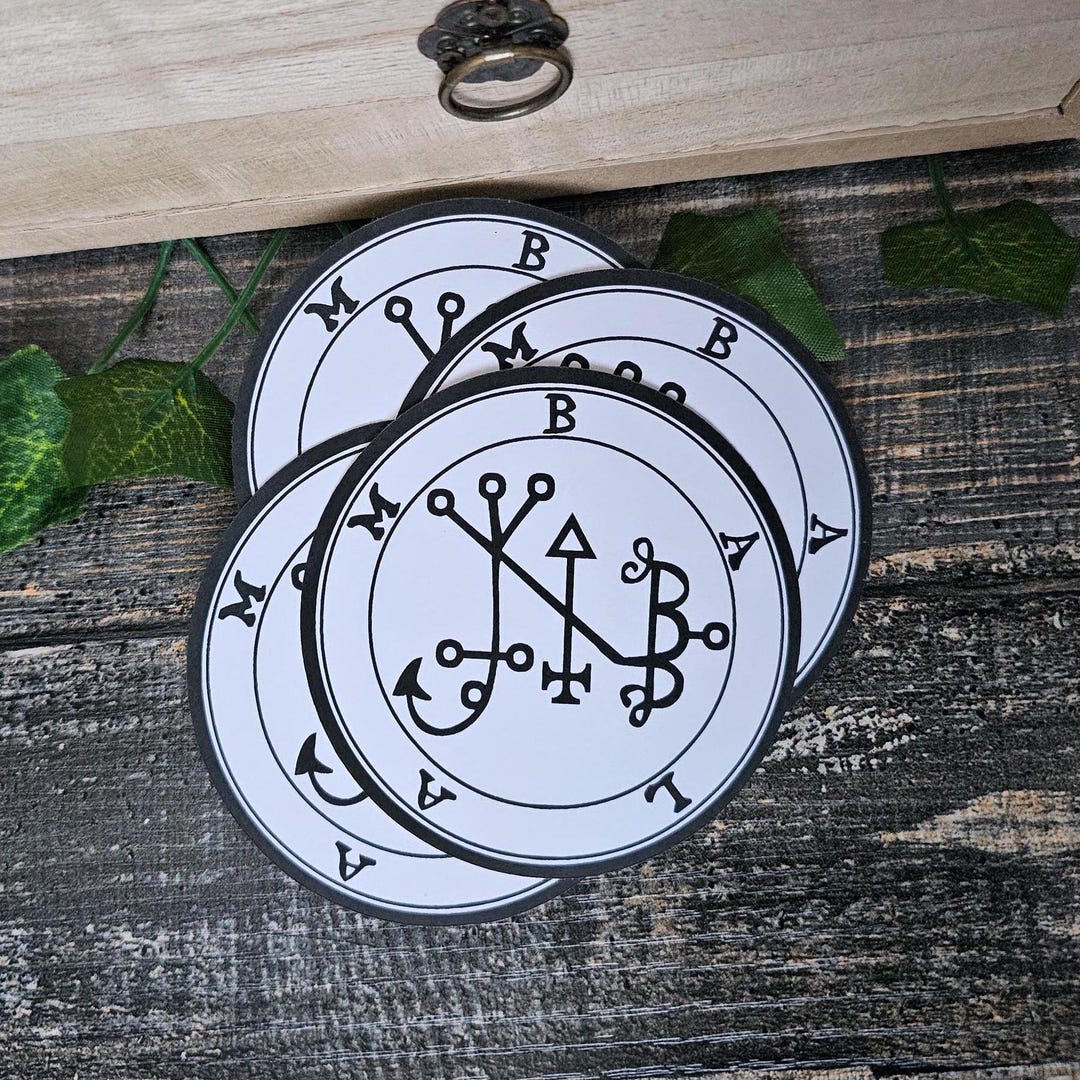 Balam Goetia Sigil Sticker, 72 Occult Grimoire Symbols, Black Magic ...