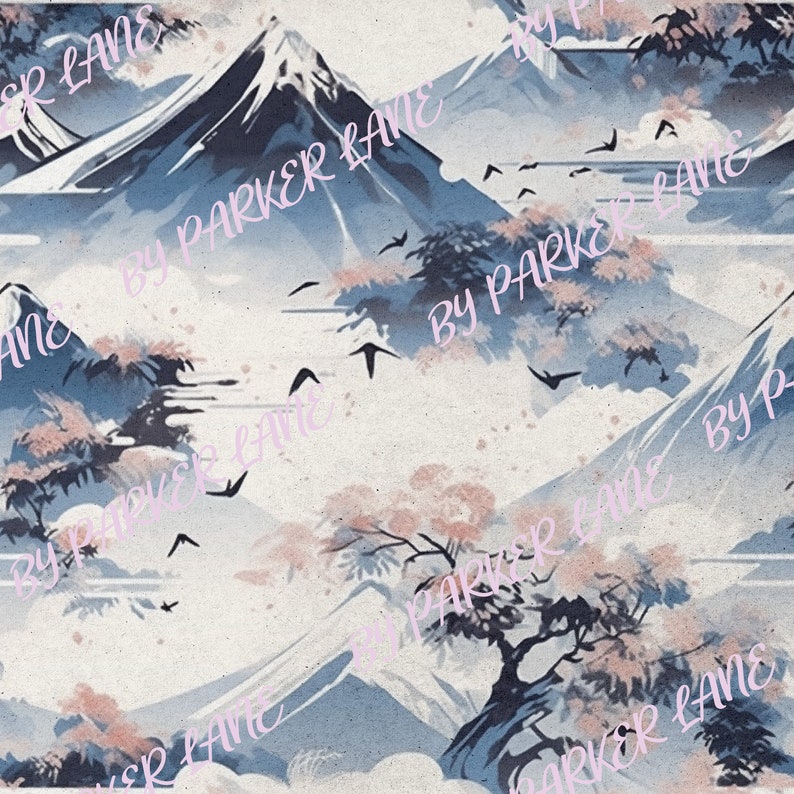Japanese Art Digital Paper, Sumi-e Design, Scrapbooking (JPG) - Etsy