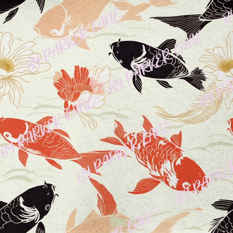 Japanese Art Digital Paper, Sumi-e Design, Scrapbooking (JPG) - Etsy