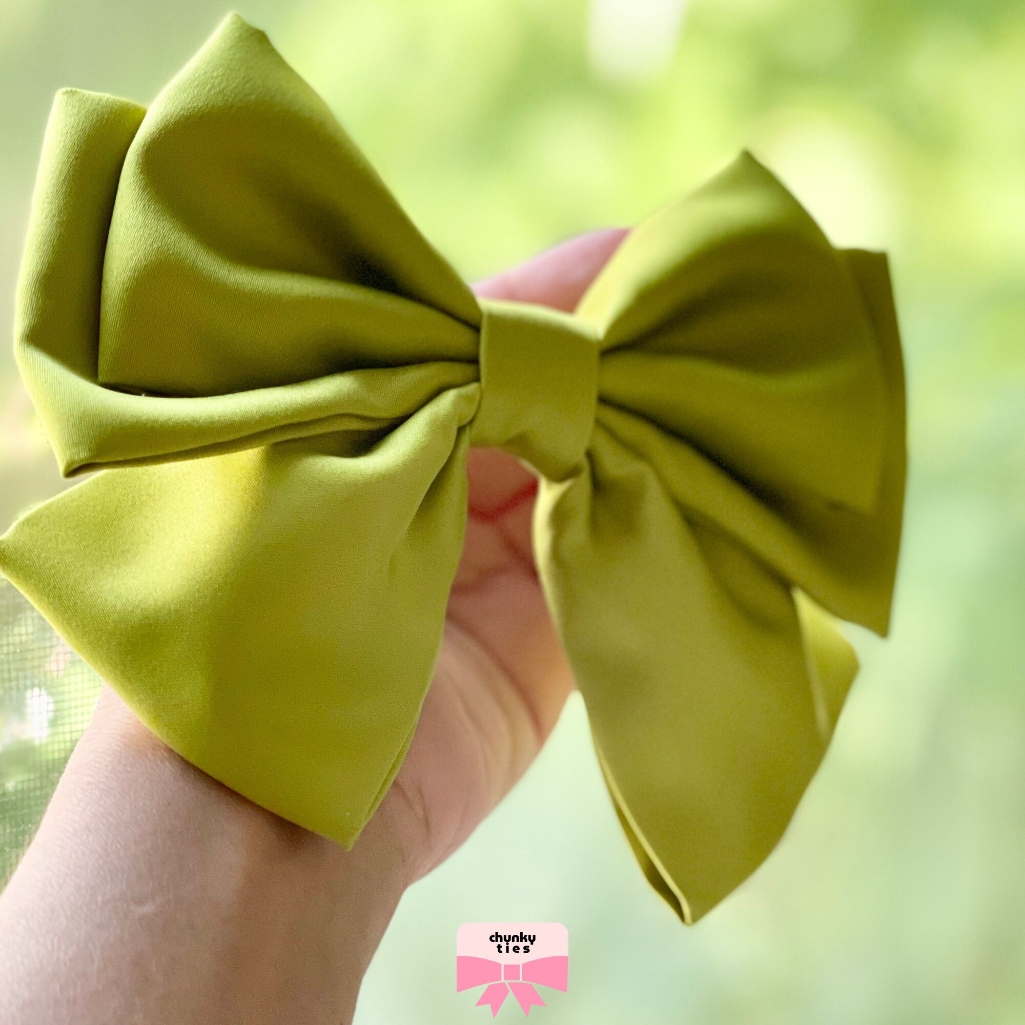 Lime Green Satin Oversized Hair Bow | Large 3-layer Soft Lightweight ...