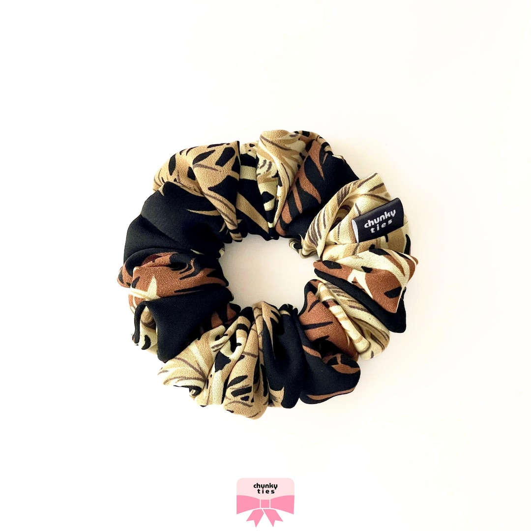 Classic Feather Print Scrunchie - Soft Lightweight Hair Accessory in ...