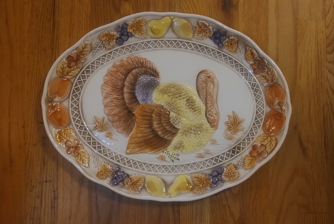 Ceramic Turkey Tray Vintage 1990s - Etsy