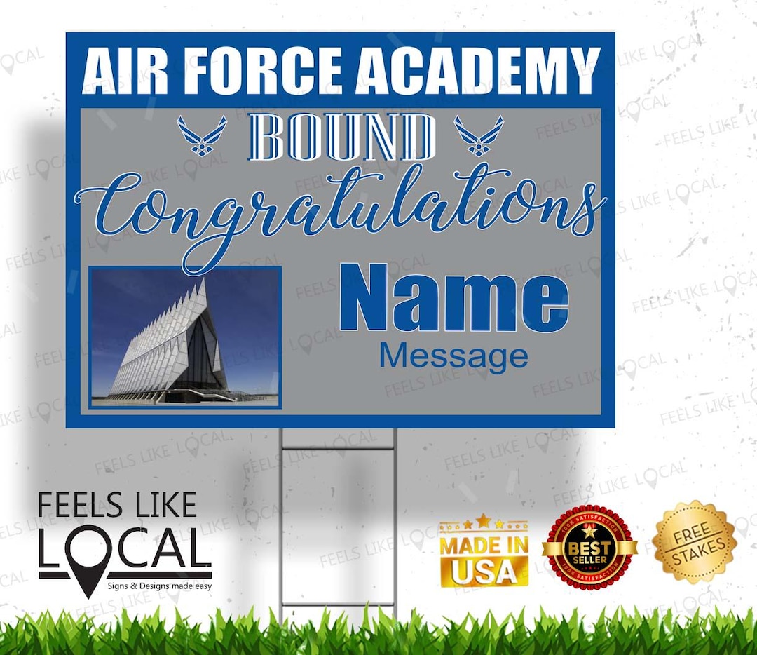 Air Force Academy Bound Yard Sign Navy Gift Marine Corp Graduation BCT ...