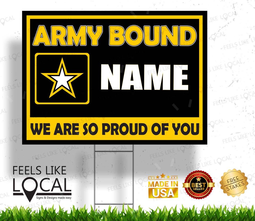 Army Bound Yard Sign Army Gift Army Graduation BCT Army Sign Army Yard ...