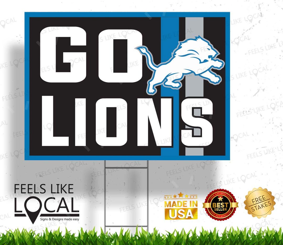 Go Lions Yard Sign or Banner Detroit Lions Banner Detroit Detroit Kool ...