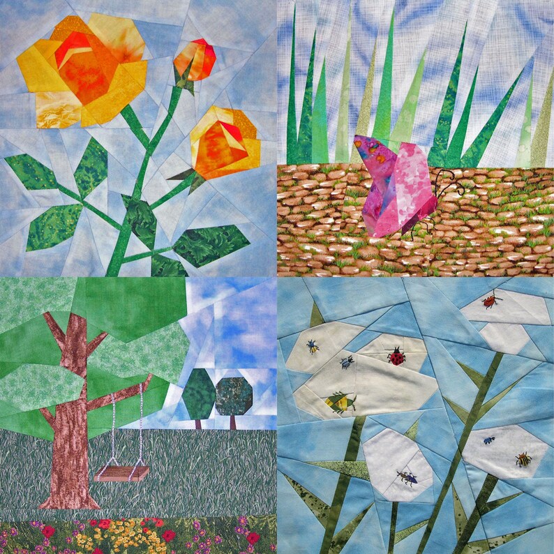 Quilt My Garden Paperpiecing Pattern - Etsy