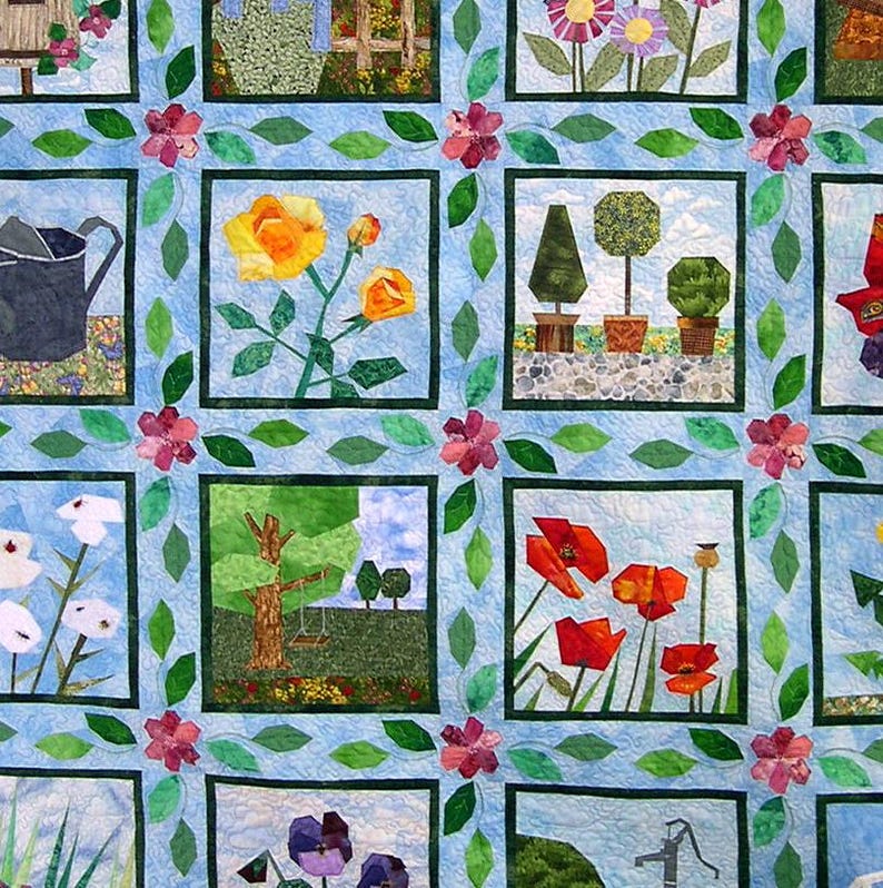 Quilt My Garden Paperpiecing Pattern - Etsy