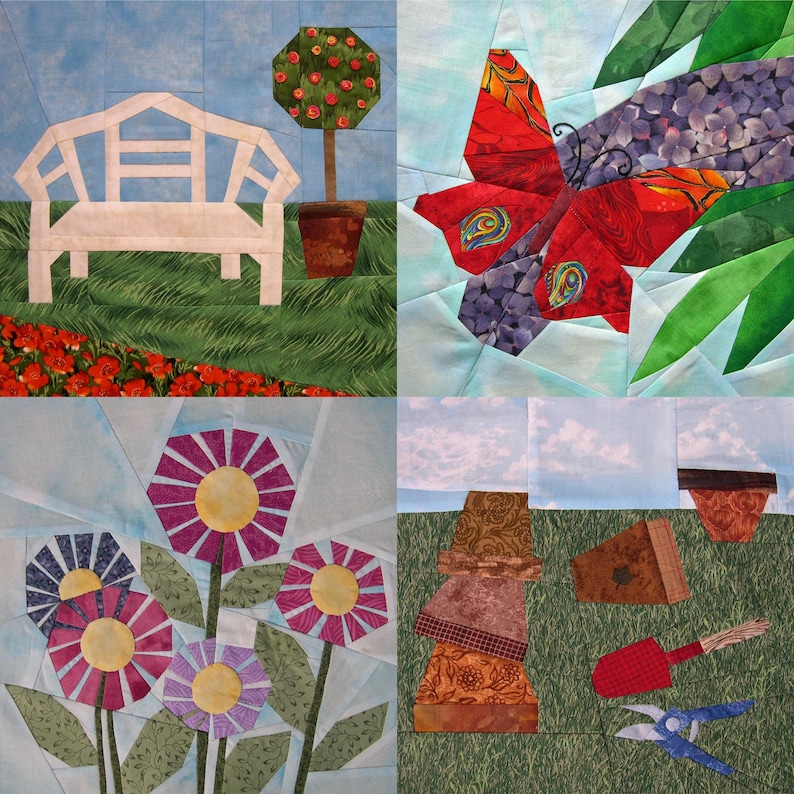 Quilt My Garden Paperpiecing Pattern - Etsy