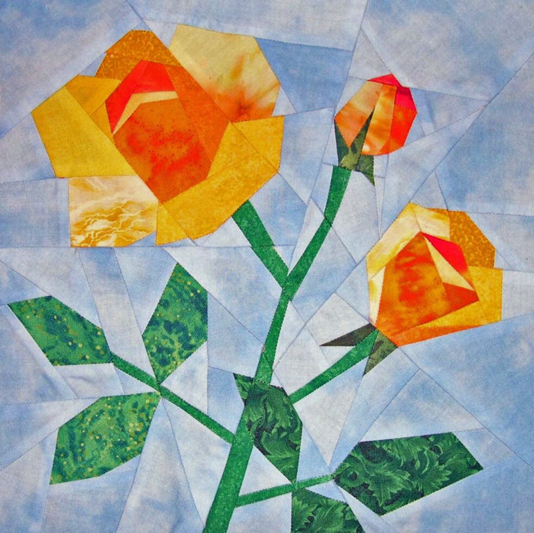 Rose Paperpiecing Pattern - Etsy