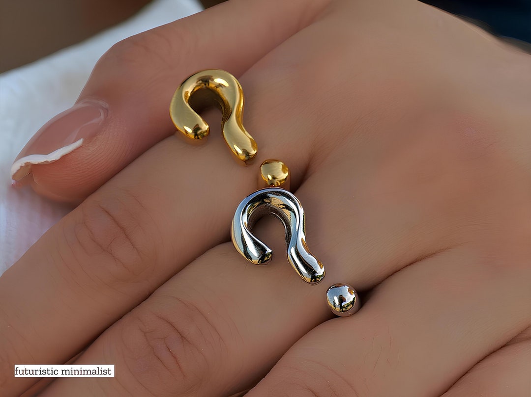 Stainless Steel Gold Statement Irregular Ring, Elegant and Fashionable ...