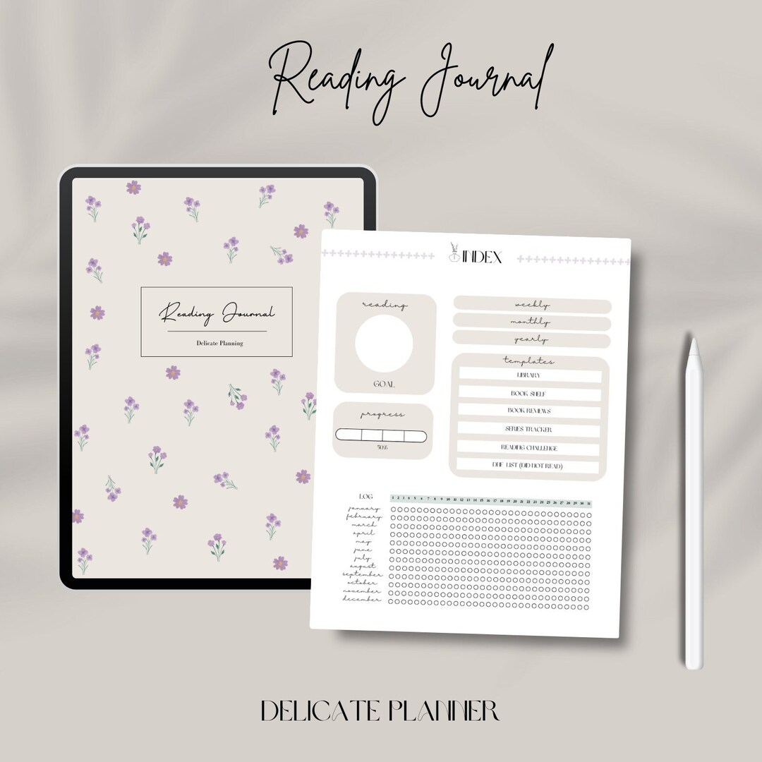 Digital Reading Journal | Minimalist Book Tracker, Reading Log, Reading ...