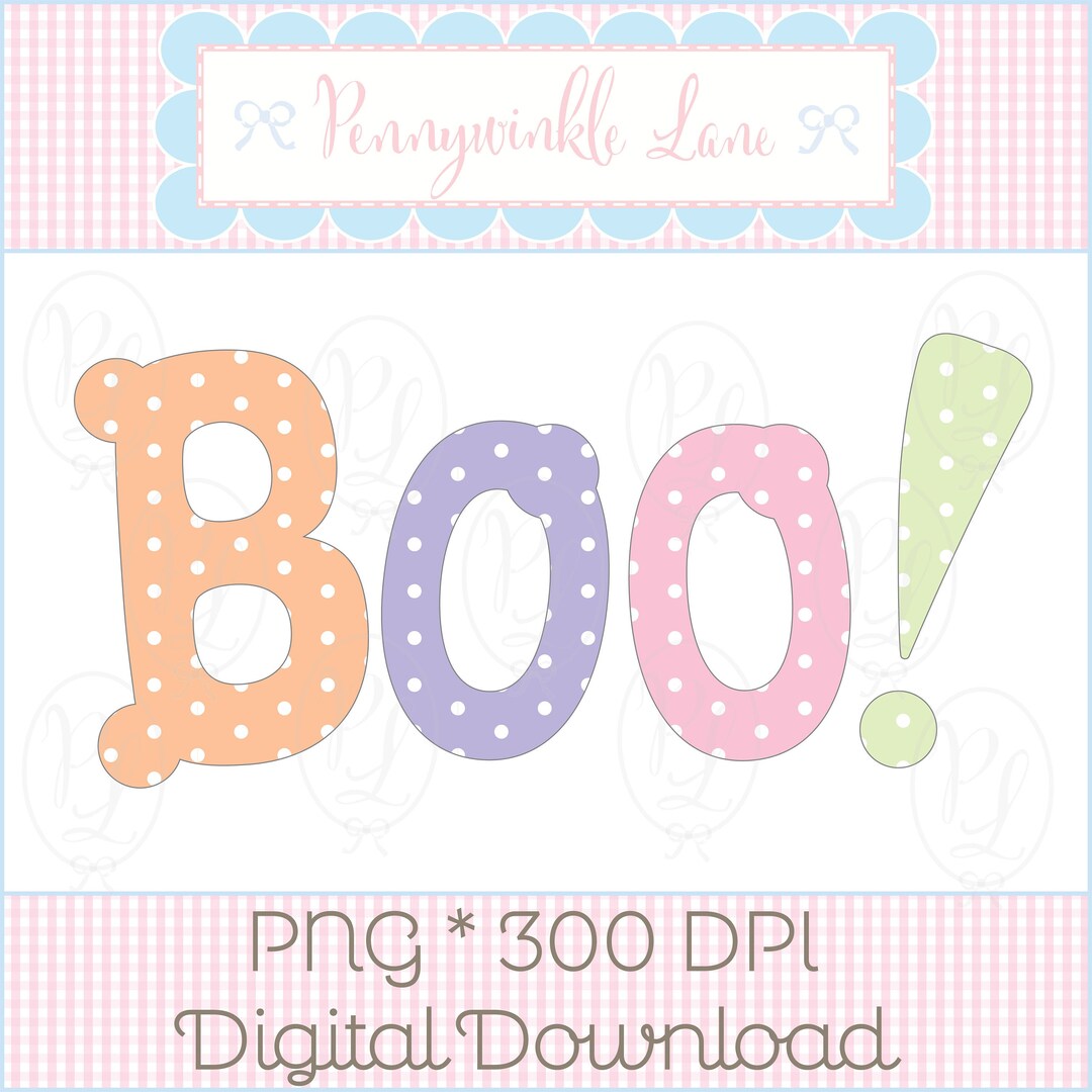 Polka Dot Boo! PNG for Sublimation and More. Classic Spooky Season ...