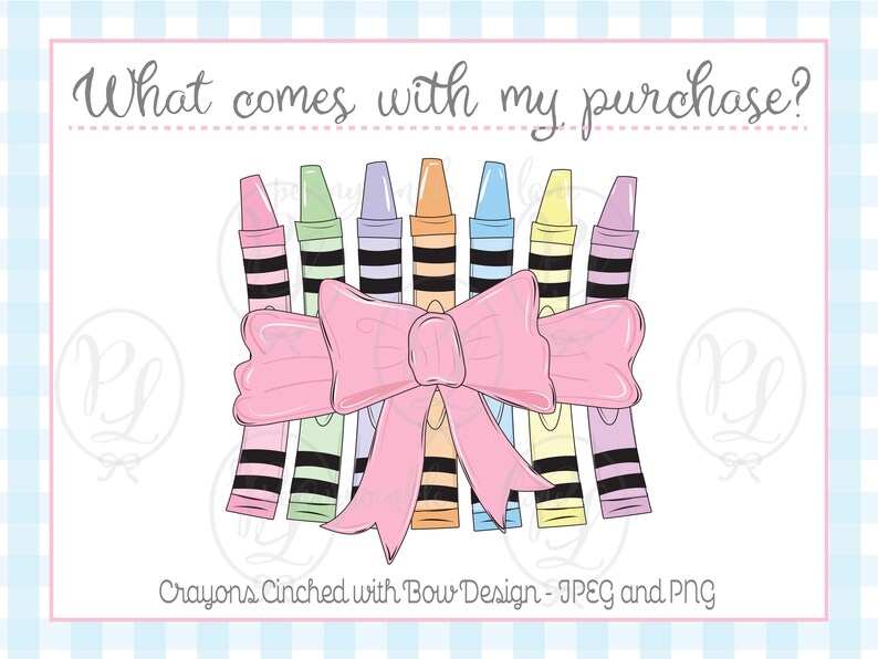 Pastel Crayons With Bow PNG: Back to School Design (digital Download ...