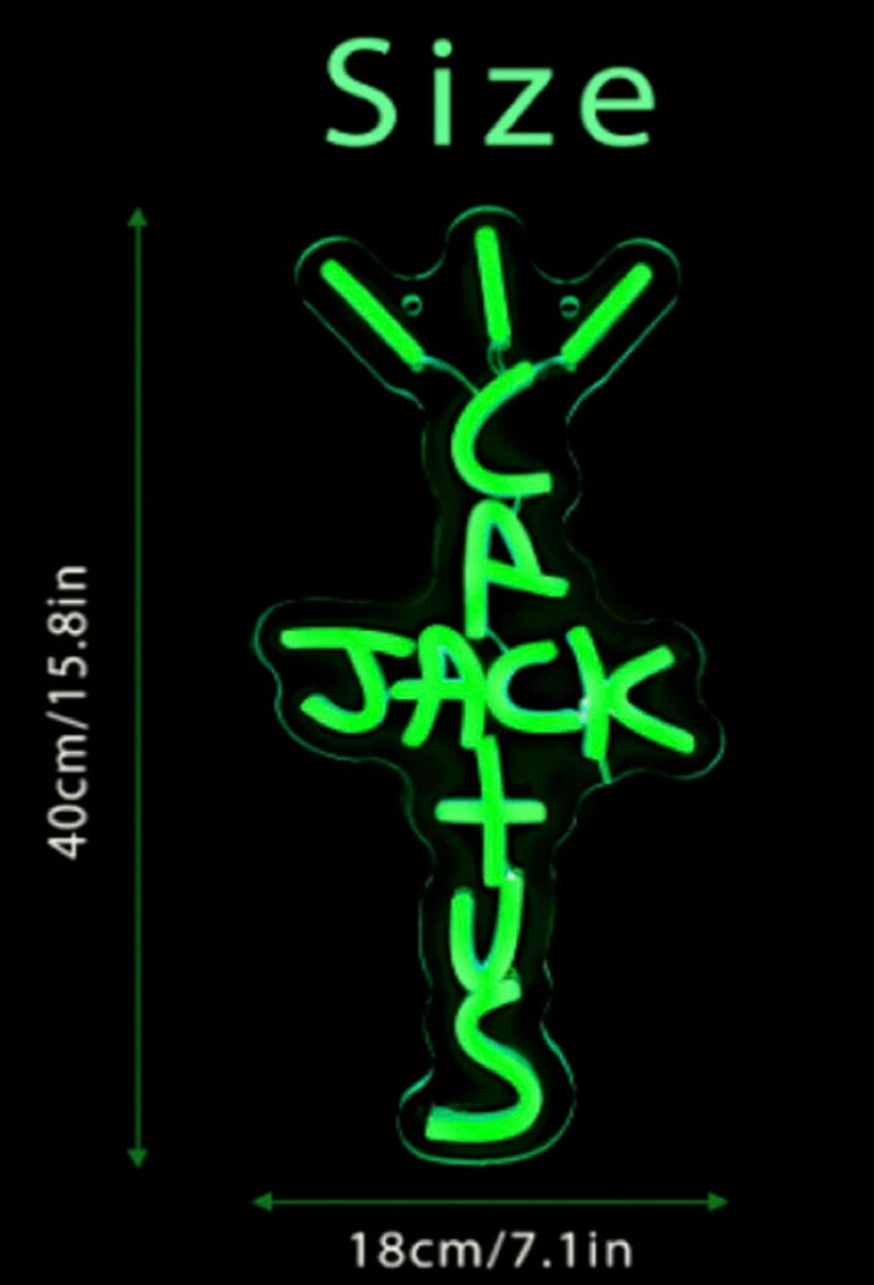 Cactus Jack Neon Sign, Travis Scott Sign Neon Sign Wall Decor, Neon ...