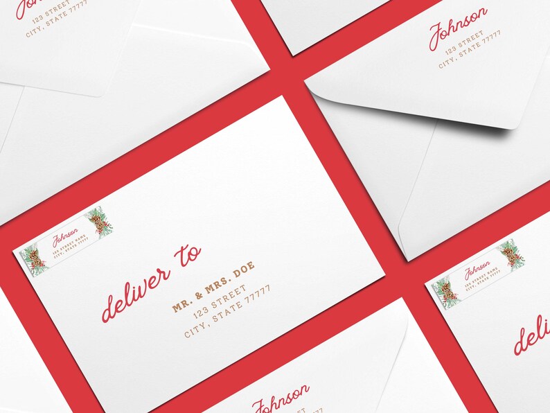 EDITABLE Classic Christmas Wedding Invitation Suite Templates, Winter ...