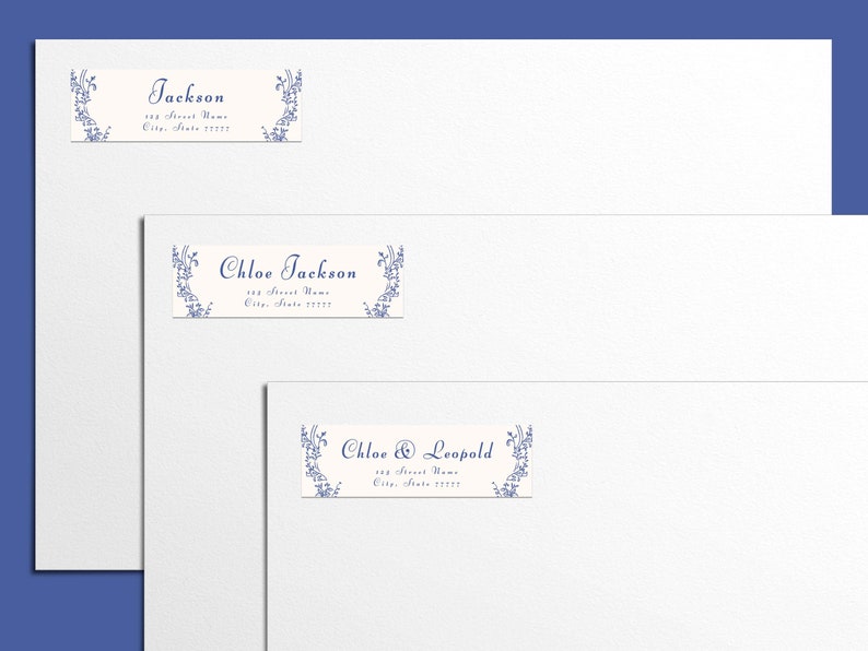 Blue Victorian Return Label EDITABLE Template, Printable Stationery ...