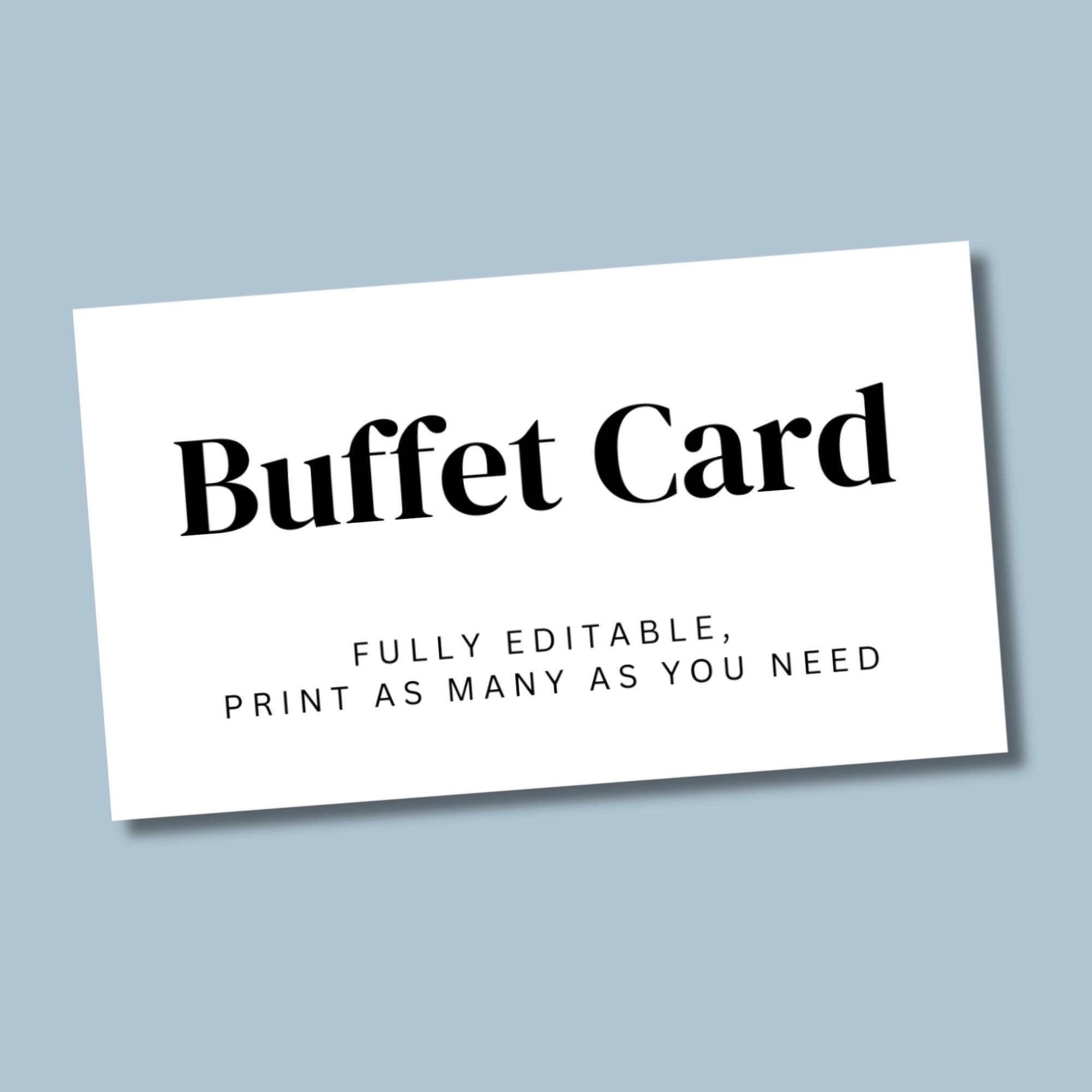Minimal Modern Buffet Food Cards EDITABLE, Tented & Flat, Printable ...