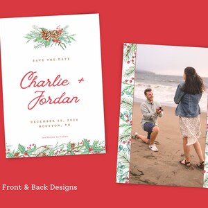 EDITABLE Classic Christmas Save the Date Winter Holiday Digital ...
