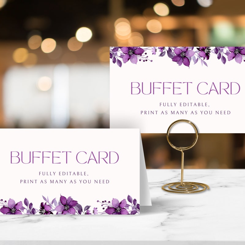 Purple Food Buffet Signs - Etsy