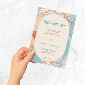 EDITABLE Travel Map Baby Shower Invitation Template, Printable Invite ...