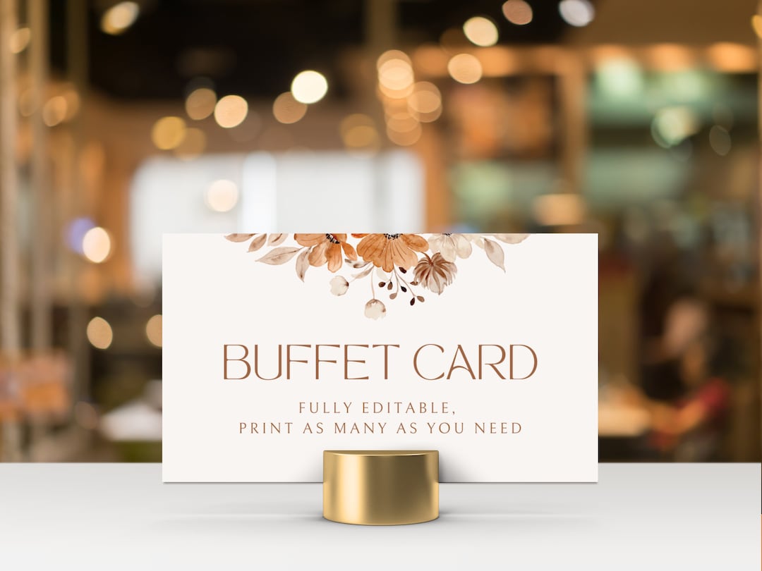 Boho Floral Buffet Food Cards EDITABLE, Tented & Flat, Printable ...